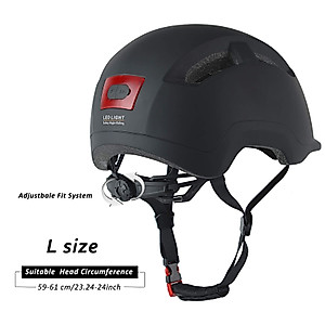 Adult Men Women Bike Helmet with Integrated Taillight for Urban Commuter Cycling Scooter E-Bike Skateboard