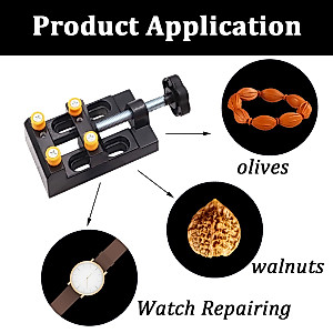 Dianrui Universal Mini Flat Clamp Bench Vice Clamp Table Mini Drill Press Vise, Carving Bed Tools Suitable for Watch Repairing, DIY Sculpture Craft Jewelry and Walnut Nuclear K-001