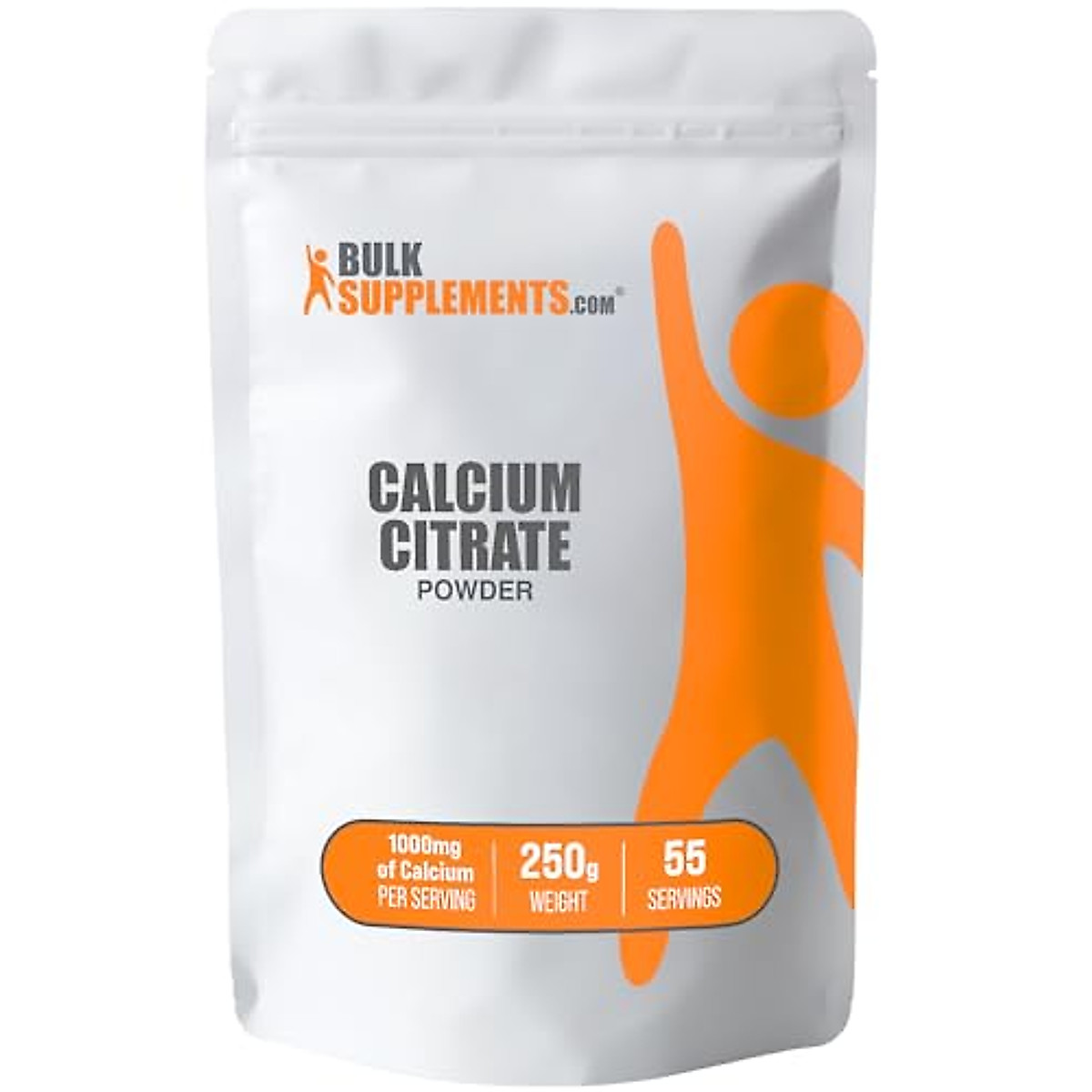 BulkSupplements.com Calcium Citrate Powder - Calcium Citrate Supplement, Calcium Citrate 1000mg - Gluten Free, 4500mg (1000mg Calcium) per Serving, 250g (8.8 oz) (Pack of 1)