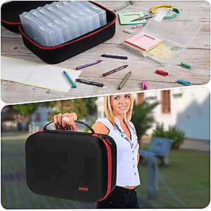 NIFUYOP Photo Storage Box 4x6 with Hard Carying Case, 9 Inner Photo Organizers and Storage, Transparent Plastic Photo Storage Containers, Picture Organizers Boxes, Photo and Craft Keeper Storage Box