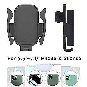 TSELLER for Tesla Model Y Model 3 Phone Holder Cell Phone Mount Silence Screen Phone Cradle Kits Adaptive for 5.5-7.0" Smartphones Accessories with Silicone Sunglasses Organizer