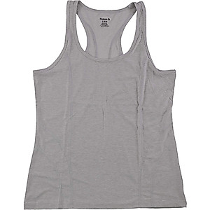 Reebok Womens Marled Jersey Racerback Tank Top, Grey, Small