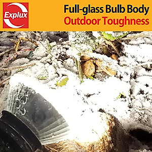 Explux Outdoor-tough Full Glass LED PAR38 Flood Yellow Light Bulbs, 120W Equivalent, Weatherproof & Anti-Ageing, Dimmable, Yellow Color Spotlight, 2-Pack