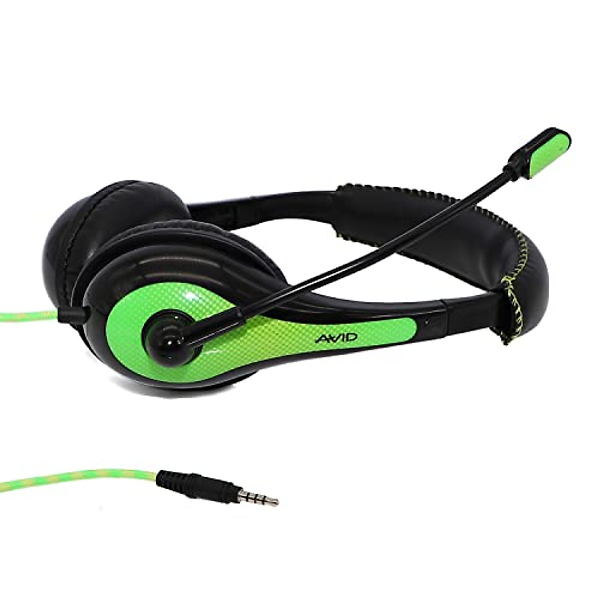 Avid AE-36 Green On-Ear Stereo Headphones with Boom Microphone (10-Pack)