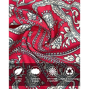 QIANXIZHAN Women's Harem Pants, High Waist Yoga Boho Trousers with Pockets Burgundy Red S