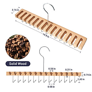 Belt Hanger Organizer for Closet, Ohuhu 2 in 1 Wall Mount Belt Rack for 27 Slots Storage and Organization, 360 Degree Rotating Belt Display Holder for Belt Tie Scarf Accessories