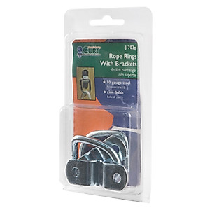 CURT 83731 1 x 1-1/4-Inch Surface-Mounted Trailer D-Ring Tie Down Anchors, 1,200 lbs Capacity, 2-Pack