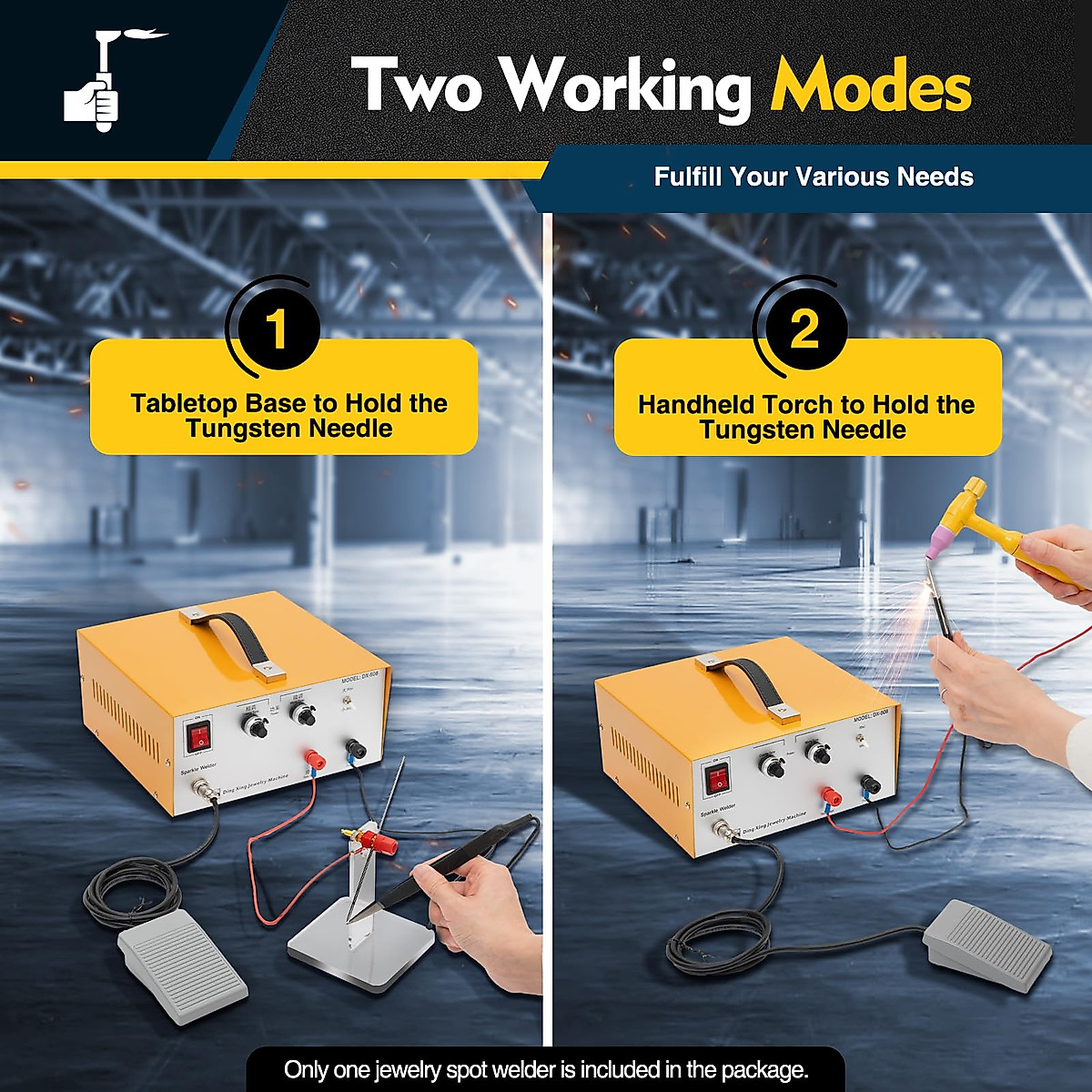 Jewelry Spot Welding Machine, 400W 80A Ulse Sparkle Spot Welder Portable Spot Welding Machine with Foot Pedal for Jewelry Gold Silver Platinum