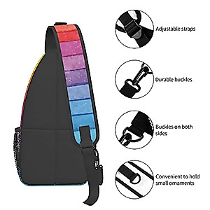 ZIMBRO Colorful Rainbow Stripe Men's sling bag casual chest cross-body bag sling backpack with USB charging port sling backpack