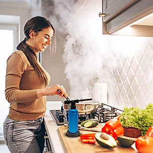 Goo Sticks Butane Torch, Reusable Kitchen Blazer- Butane Culinary Blow Lockable Torch-Locked Heavy Flame with Double Flame for Best Cooking for Food, Baking, BBQ or any other purpose - blue