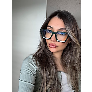 VISOONE Blue Light Blocking Glasses with TR90 Rectangle Frame and Chic Preppy Look for Women Men RIVER