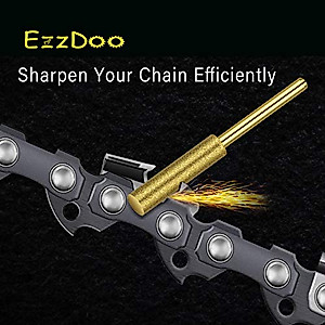 EzzDoo Bits Titanium Plated Diamond Sharpening Wheels - High Hardness 5/32 chainsaw files for Electric Chainsaw Sharpener. 8 pcs.(5/32'', 4.0mm)