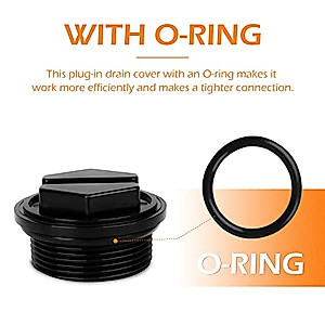 POOLOOP 86202000 1-1/2'' Pool Filter Drain Plug with O-Ring Replacement for Pentair EasyClean, FNS Plus, Warrior Pool & Spa D.E. Filters (1 Pack), Black