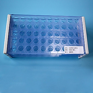 PUL FACTORY 50 Tube - 16x100mm Clear Plastic Test Tubes Set with Rack (16X100mm, 50-Well)