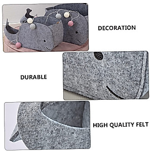 Totority Whale Basket 3 Pcs Toy Storage Box Animal Child Cartoon Felt Cloth Whale Storage Basket