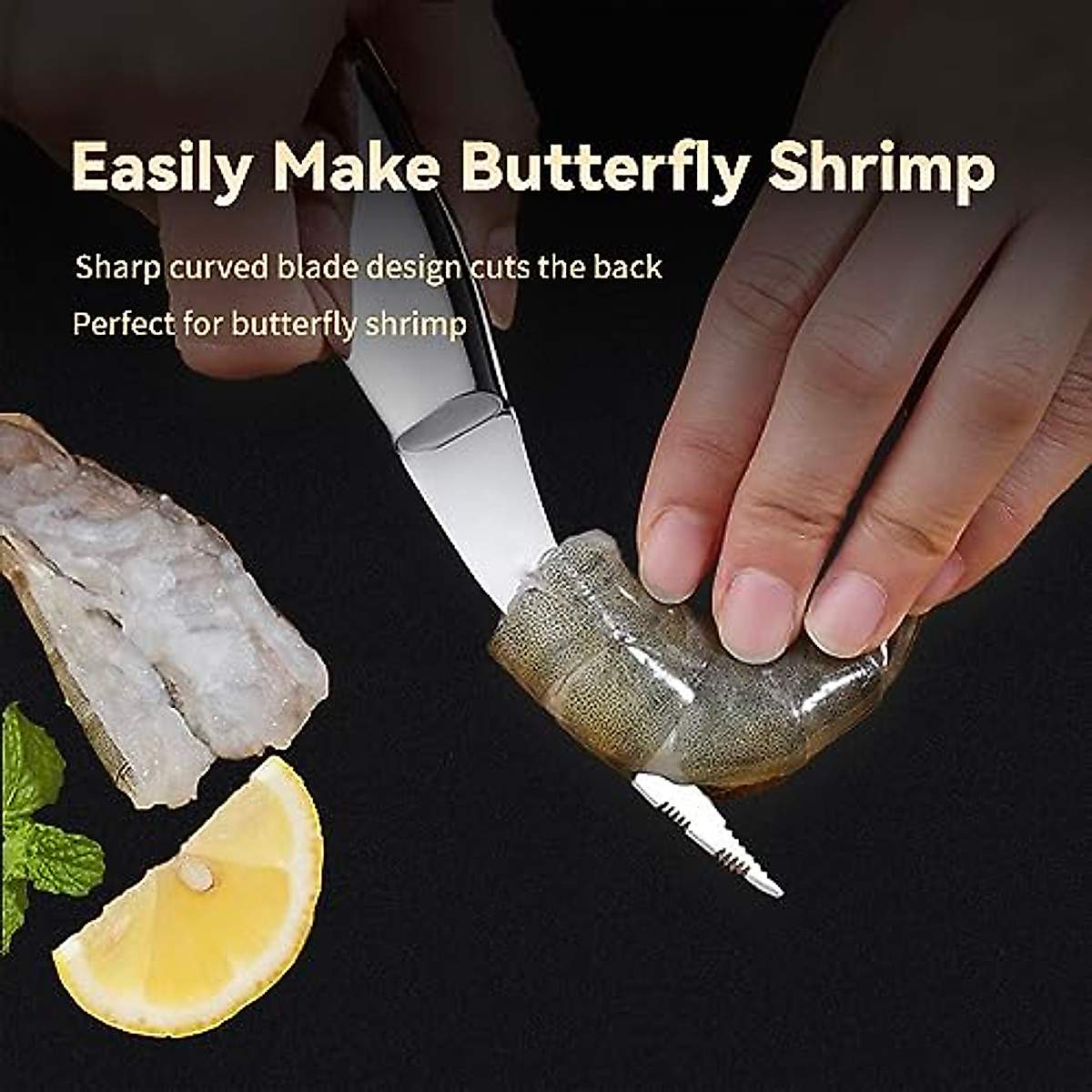 ADORAMBLING Shrimp Deveiner Tool Stainless Steel Shrimp Peeler and Deveiner Tool Seamless Shrimp Deveiner Efficient Shrimp Peeler Portable Shrimp Cleaner Shrimp Cleaning Tool for Easy Shrimp Deveining