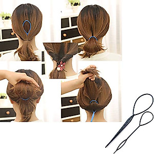 MeetFavorite Topsy Tail Hair Styling Tool ，Hair braiding tool,Hair Styling Accessory（19P） Blue