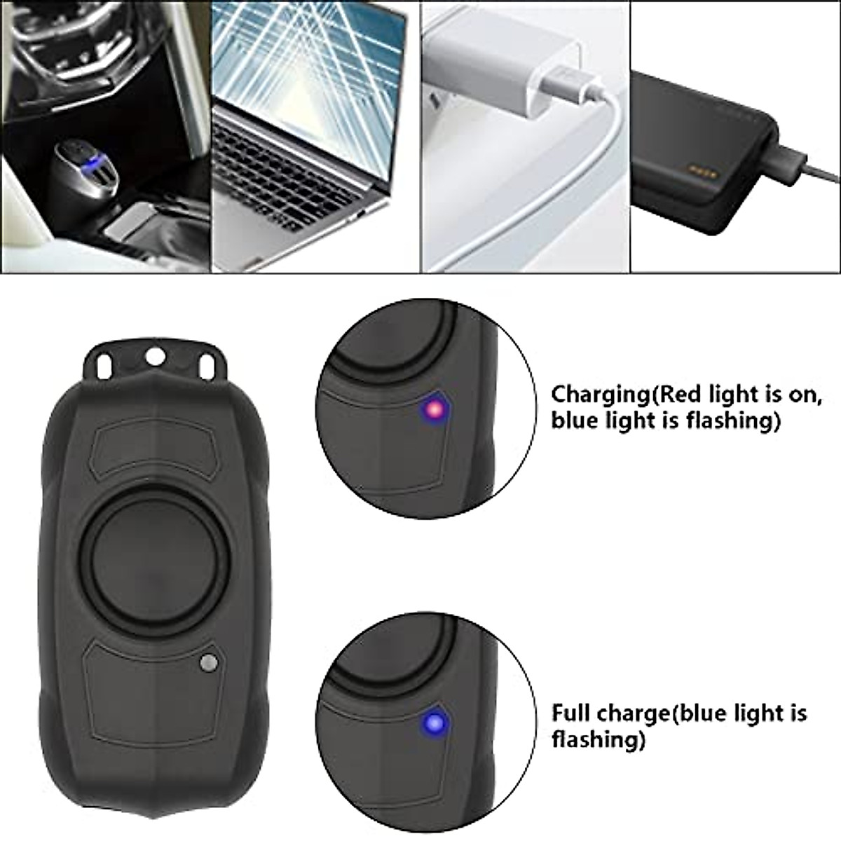 3T6B Waterproof Bike Alarm with Remote, 113dB 500MAH USB Rechargeable Wireless Anti-Theft Vibration Bicycle Bell, Bicycle Motorcycle Alarm Vehicle Security Alarm System