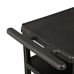 Norwood Commercial Furniture Mobile Utility AV Cart with Power Strip and Casters, Rolling Presentation and Media Cart on Wheels, Black