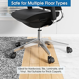 MaxGear 2" Office Chair Wheels Heavy Duty Replacement, Mute Rubber Rotating Desk Chair Caster Wheels, Safe for All Floors Including Hardwood, Universal Standard Stem Size Fits 99%, Set of 5