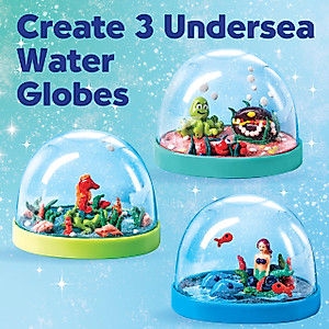 Creativity for Kids Make Your Own Under the Sea Water Globes - Make 3 DIY Snow Globes, Arts and Crafts for Boys and Girls, Kids Activities and Birthday Gifts for Ages 6-8+