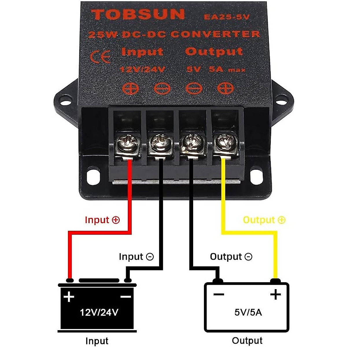 DC-DC Buck Converter 12V 24V Step Down to 5V 5A 25W Voltage Regulator Power Converter Adapter Module Transformer