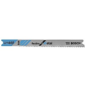 BOSCH U118EF 5-Piece 3-1/8 In. 14-18 Progressive TPI Flexible for Metal U-shank Jig Saw Blades