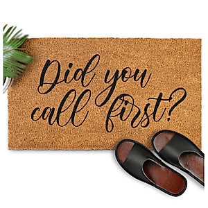 Did You Call First Doormat 30x17 Inches, Did You Call First Welcome Mat Funny, Funny Door Mats Outside, Did You Call Doormat with Nonslip Backing, Did You Call First Outdoor Funny Welcome Mat