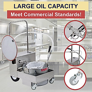 MirOil BD505 Deep Fryer Filter Machine | Electric Filter Machine and Discard Trolley for 55lb Fry Oil |Made in USA | Fryer Oil Cleaner and Portable Oil Filter Machine