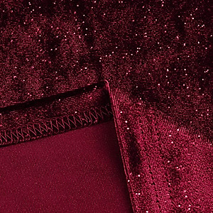 Vestidos De Mujer, Rojos para Mujer Elegantes Wedding Guest Dress for Women De Fiesta Cortos Women's Sleeveless Strap Wrap V Neck Ruched Slit Party Cocktail Midi Glitter Dress (M, Red)