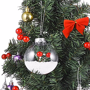 12 Pack Fillable Ornaments Balls, 3.15 Inch DIY Clear Plastic Flat Disc Ornaments for Craft Projects, Wedding, Christmas, Party, Home Decor