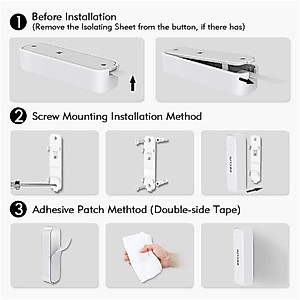 SECRUI Door Chime, Door Sensor Chime with Adjustable Volume, Easy Installation, 400ft Range, 52 Chimes, M508+D7 Door Open Chime for Business/Home When Entering, White