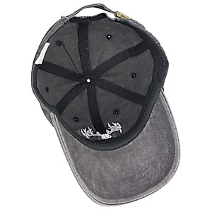 Deer Hunting Accessories Hats for Men Women, Funny Embroidered Halloween Deer Skull Head Antler Baseball Cap, Adjustable Washed Elk Reindeer Decor Hat, Gifts for Friends Wild Animal Lover Hunter