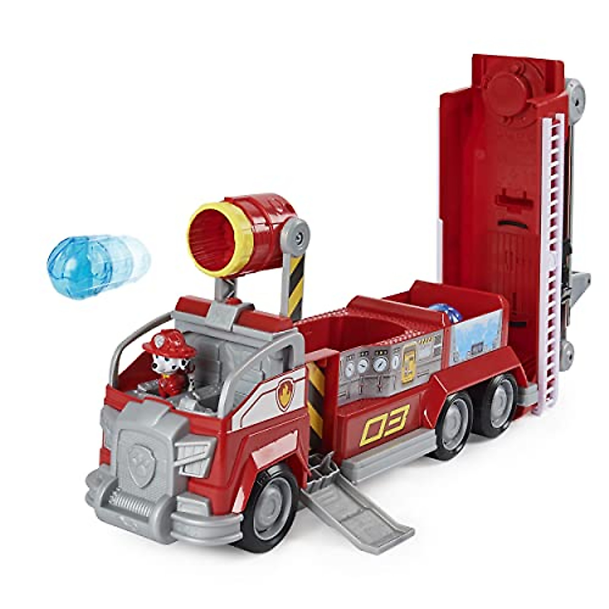 Paw Patrol, Marshall’s Transforming Movie City Fire Truck with Extending Ladder, Lights, Sounds and Action Figure, Kids Toys for Ages 3 and up