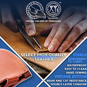 XYJ Leather Sheath Edge Guards Blade Protector With Loop Belt For Outdoor Camping