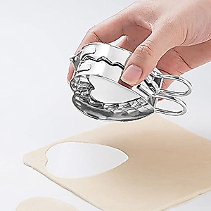 Stainless Steel Dumpling Mold, Household Cooking Chinese Pastry Baking Dough Presser for Kitchen Ravioli Dumpling Molds(Heart)