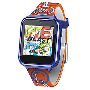 Accutime Nerf Kids Orange Educational Learning Touchscreen Smart Watch Toy for Girls, Boys, Toddlers - Selfie Cam, Learning Games, Alarm, Calculator, Pedometer & More (Model: NRF4019AZ)