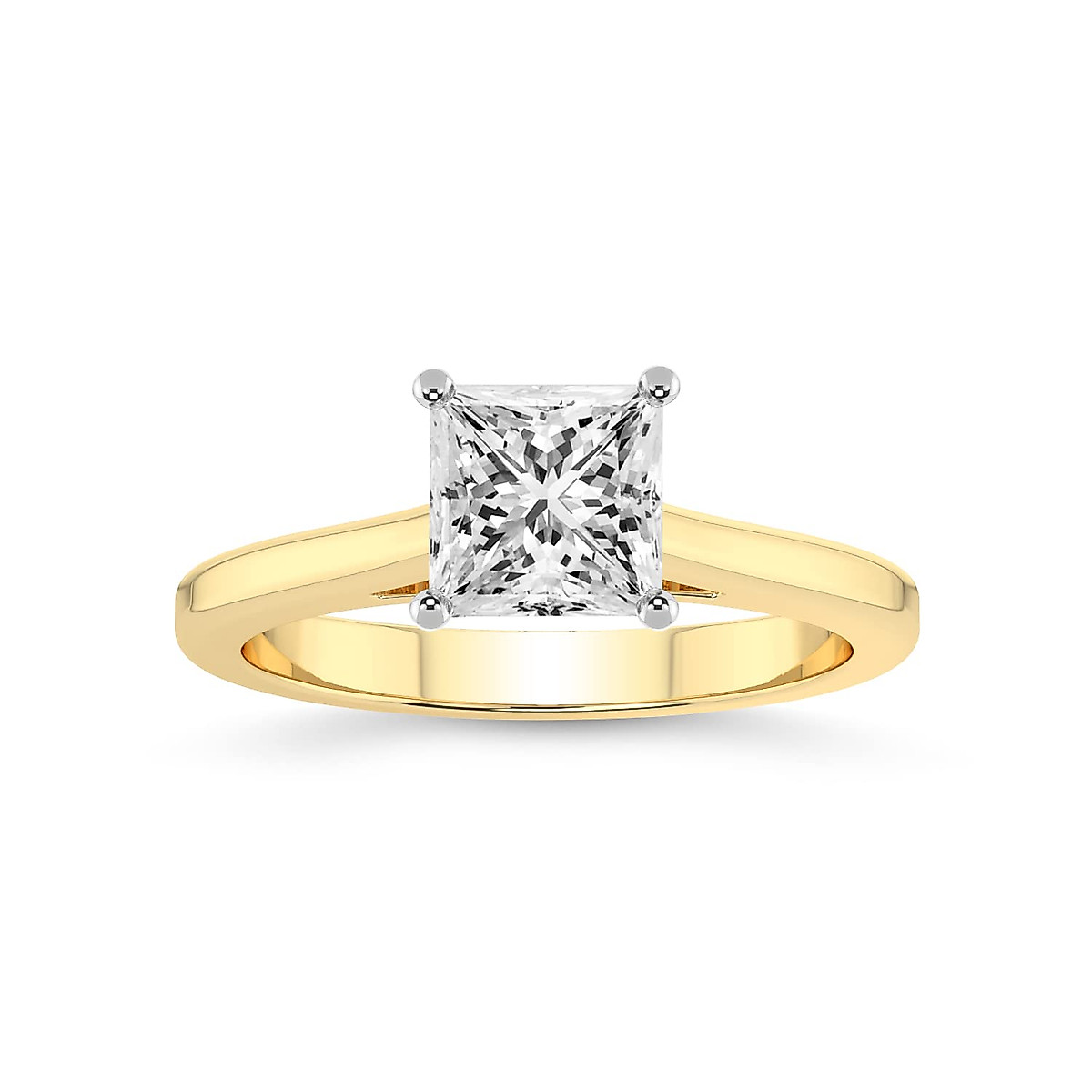 FRIENDLY DIAMONDS 3 Carat IGI Certified Princess Shape Lab Grown Diamond Ring | 14K Or 18K White, Yellow Or Rose Gold | Siran Secret Halo Diamond Engagement Ring | FG-VS1-VS2 Quality