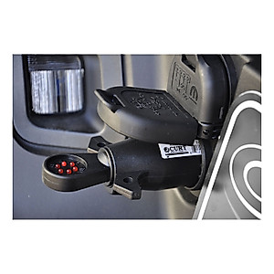 CURT 58271 7-Pin RV Blade Trailer Wiring Towing Vehicle Socket Tester, Black