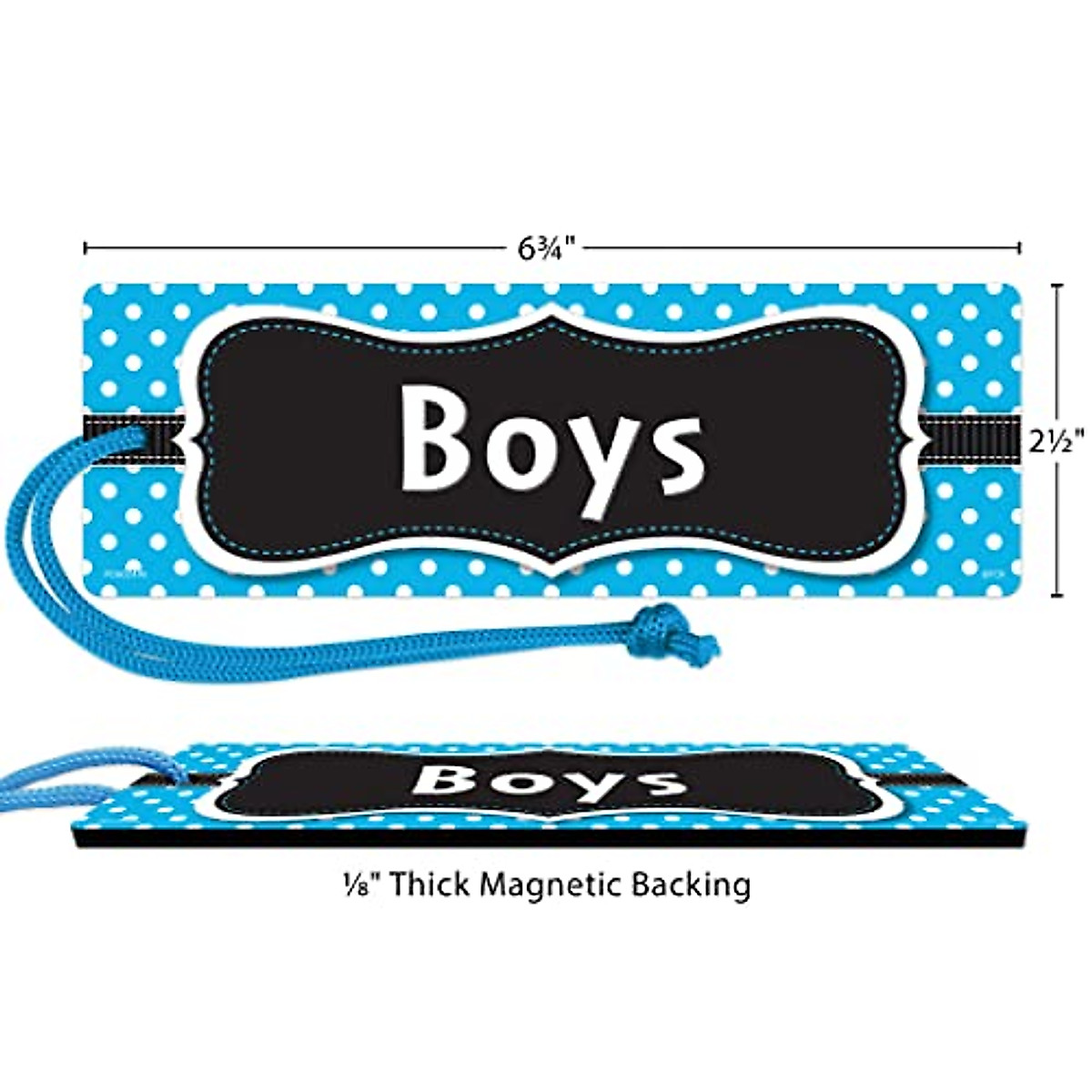 Teacher Created Resources Aqua Polka Dots Magnetic Boys Pass (77239)