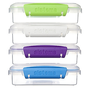 Sistema To Go Collection Sandwich Box Food Storage Container, 15.2 oz, Minty Teal