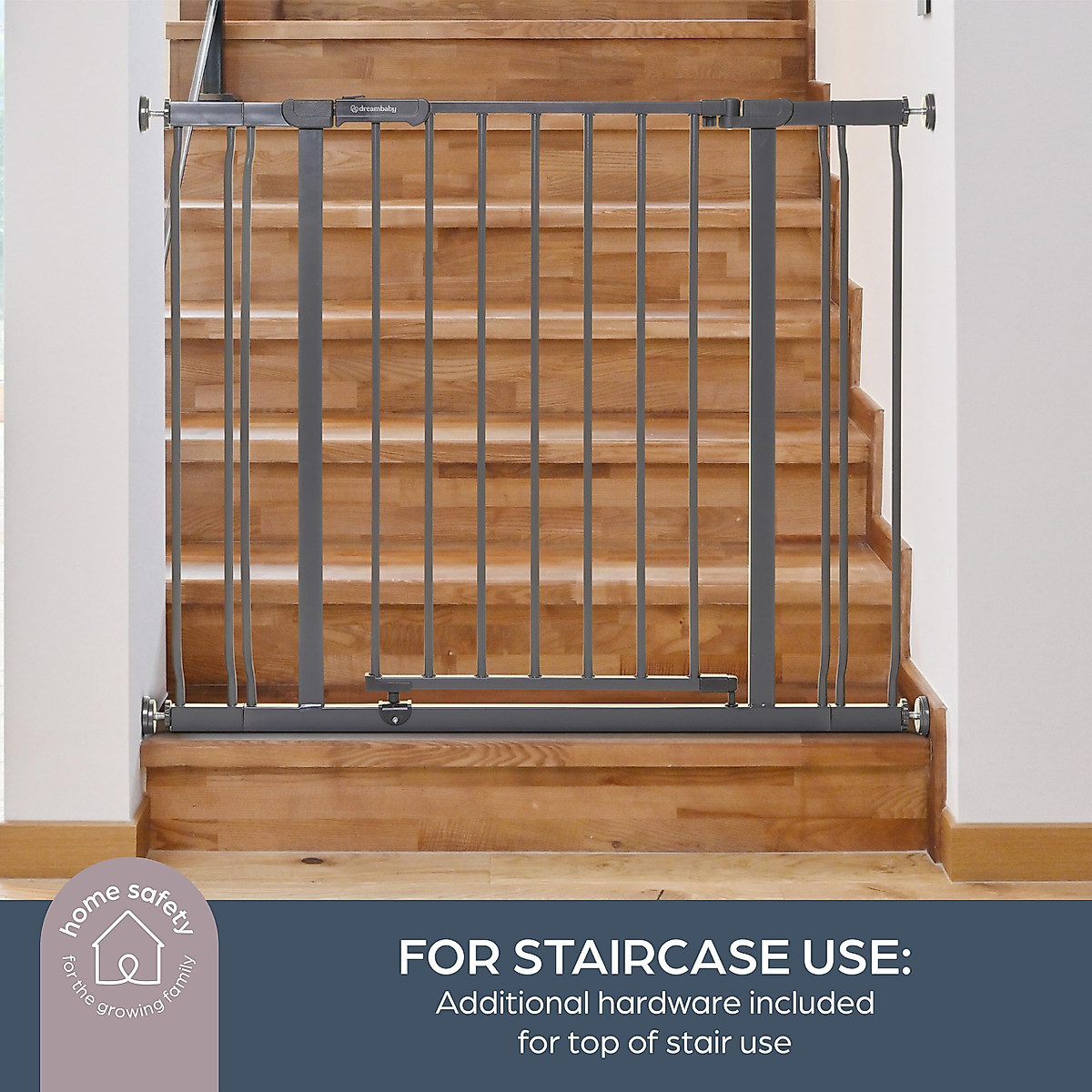Dreambaby Ava 29.5" - 40" Baby Gate for Stairs and Doorways, Wide Adjustable-Gate for Doors, Easy to Install and Sturdy Walk Through Baby Gate - Can be Used as a Dog Gate