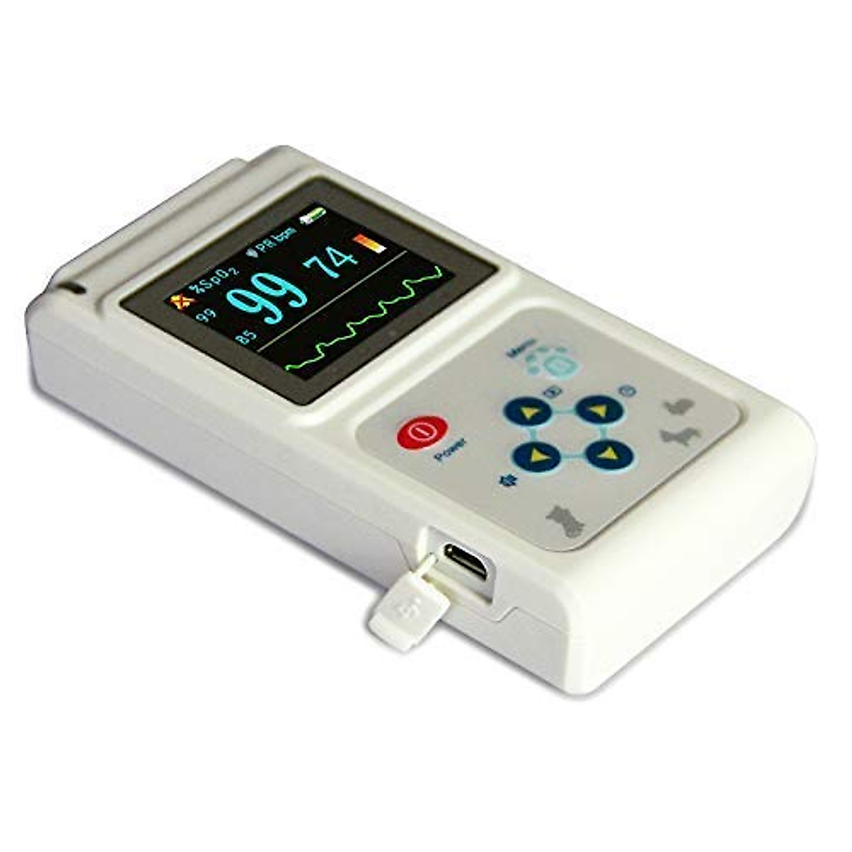 CONTEC Veterinary Handheld CMS60D-Vet Pulse Tester Pulse Oxygen Saturation and Pulse Rate Tongue Probe Pets/Animals/cat/Dog with PC Software