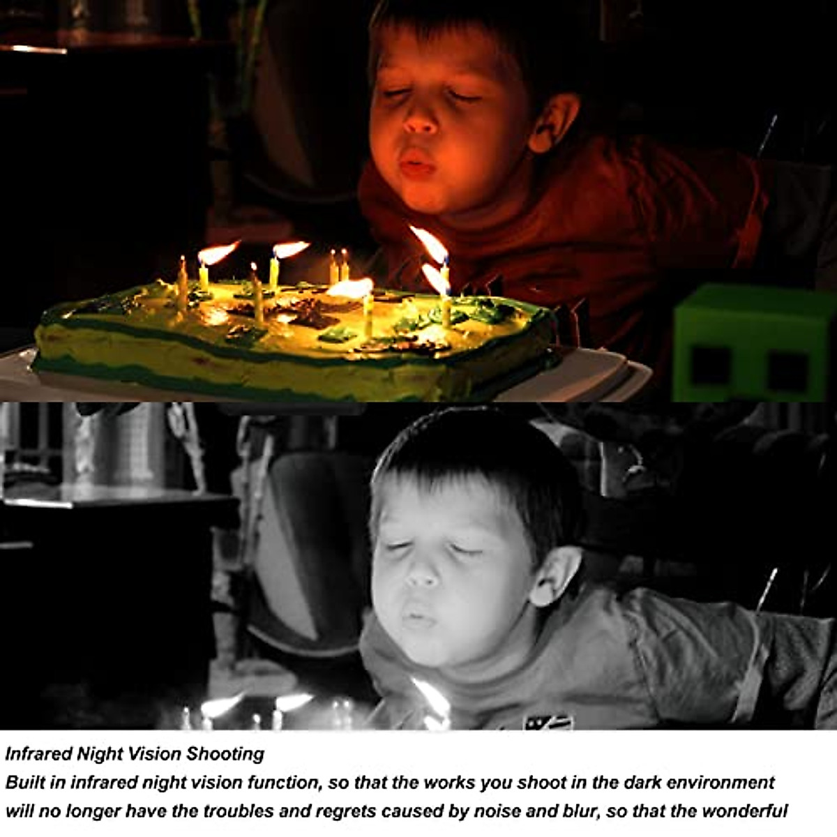 Estink HD Digital Video Camera, 30MP Digital Camera with 3.0 Inch Screen, 16X Digital Zoom,1080P Full HD Video, Wireless Control, Infrared Night Vision Function, Maximum Support 128GB Memory Card(US)