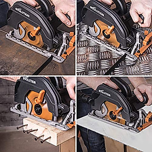 Evolution Power Tools R185CCS 7-1/4" TCT Multi-Material Cutting Circular Saw, 7-1/4", Orange