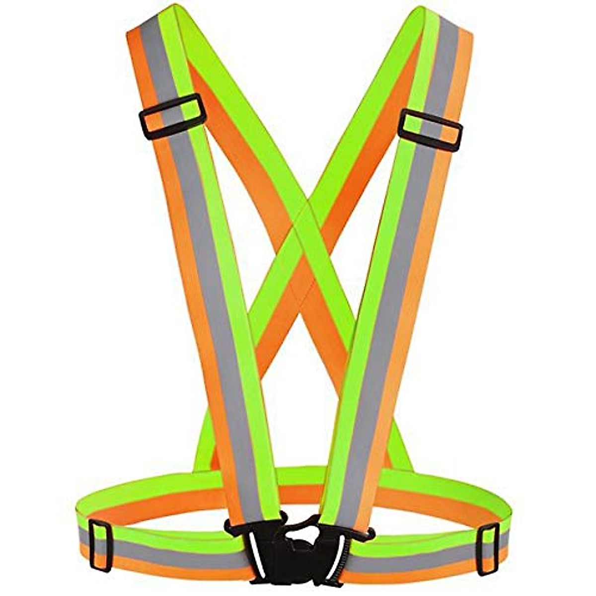 Chiwo Reflective Vest Running Gear 2Pack, High Visibility Adjustable Safety Vest for Night Cycling,Hiking, Jogging,Dog Walking(Color Ornage)