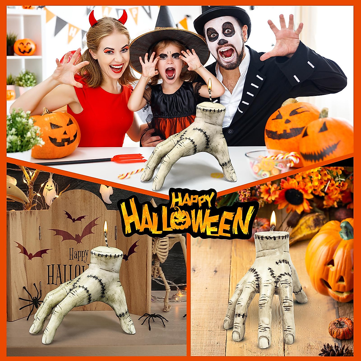 Halloween Bleeding Candle, Wednesday Addams Family Thing Hand Candle, Thing Hand Candle for Halloween Table Decor, Spooky Gifts for Halloween Party (Halloween Candle Decor)