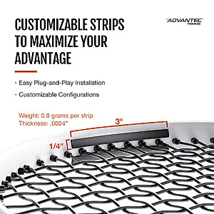 VT Advantec Anti-Vibe Strips – Tennis Racket Vibration Dampener – Absorb and Reduce Vibration – Maximize Control and Stability – Expand Sweet Spot and Prevent Injuries – Carbon Black – Pack of 4
