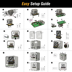 ElectroCookie Raspberry Pi 4 Case, Aluminum Mini Tower Case with Dual Power Cooler and Color Changing Ambient Light (Matte Black)