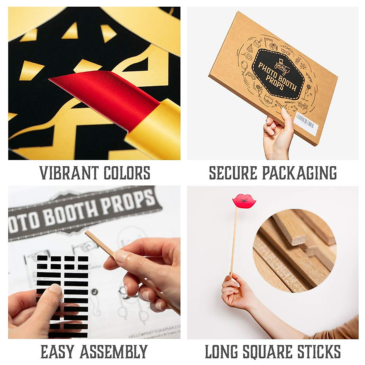 50th Birthday Photo Booth Props – Fabulous Fifty Party Decoration Supplies for Him &Her, Funny Fiftieth Bday Photobooth Backdrop Signs for Men and Women, Black and Gold Décor Ideas – 34 Pieces